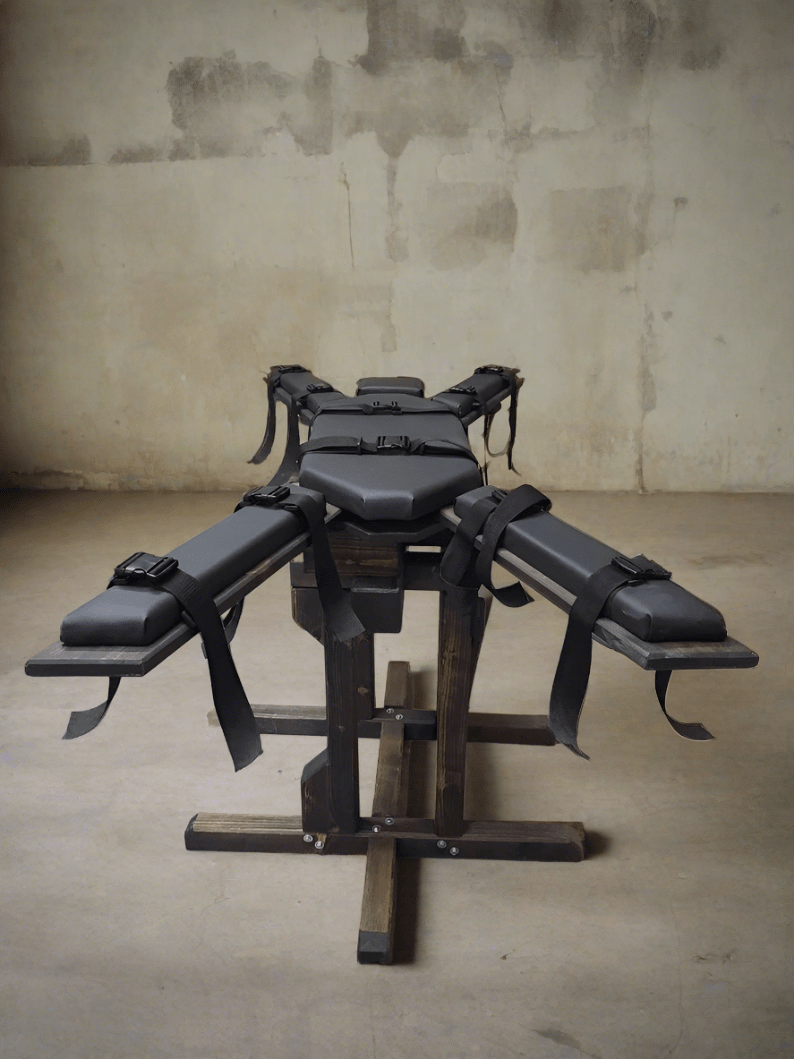Black Handcrafted Multifunctional BDSM Cross Table for Spanking and Se ...