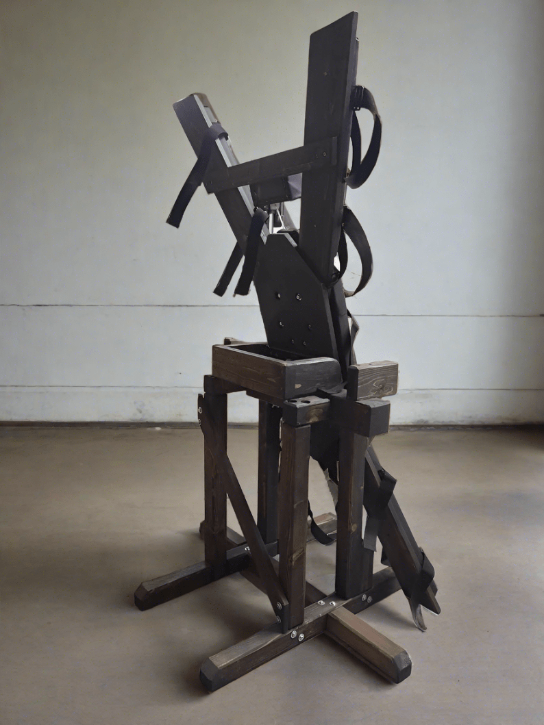 Black Handcrafted Multifunctional BDSM Cross Table for Spanking and Se ...